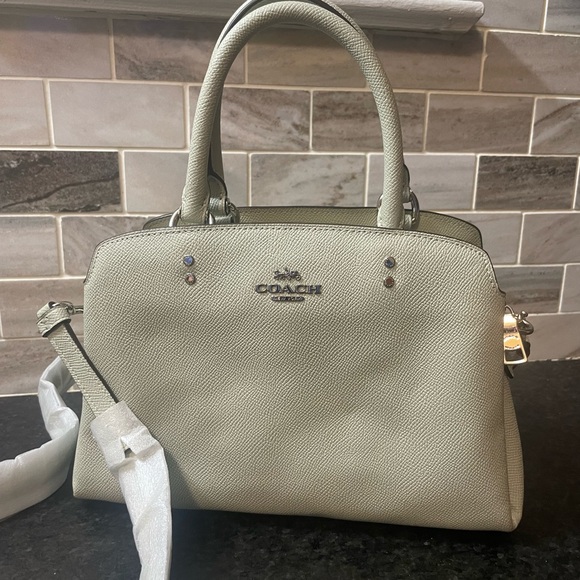 Coach | Bags | Coach Sage Green Purse With Structured Design Handles ...